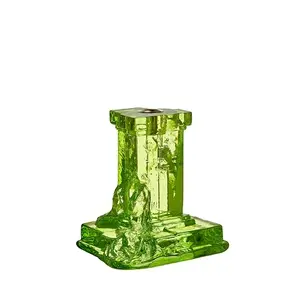 KOSTA BODA Rocky Baroque Candlestick, Medium - Green