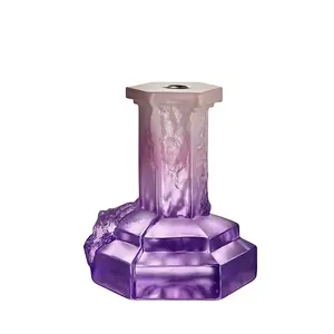 KOSTA BODA Rocky Baroque Candlestick, Large - Lilac