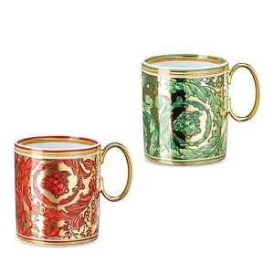 Versace Medusa Garland Mug, Set Of 2 - Red/green