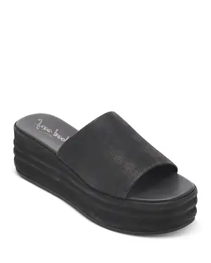 Free People Harbor Flatform Sandals - Black