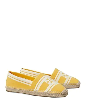 Tory Burch Double T Jacquard Espadrille Flats Mellow Yellow