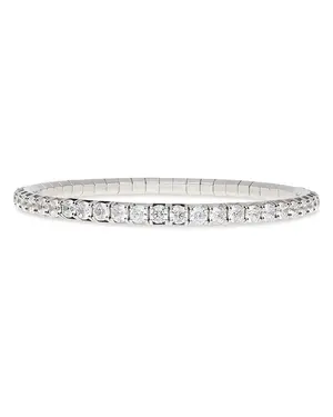 EXTENSIBLE 18k Gold Diamond Tennis Bracelet - White