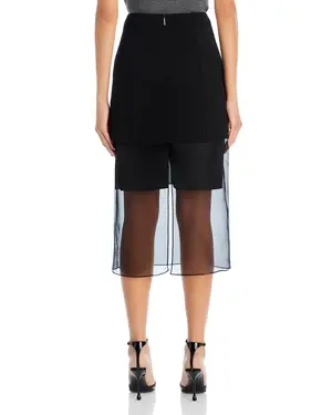 JASON WU Jersey Mesh Layer Midi Skirt