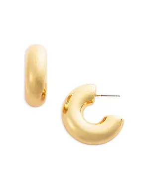 KENNETH JAY LANE Kenneth Jay Lane Small C Hoop Earrings Gold