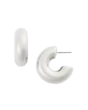 KENNETH JAY LANE Small C Hoop Earrings - Silver