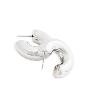 KENNETH JAY LANE Small C Hoop Earrings - Silver