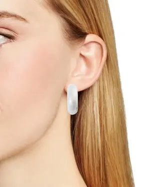 KENNETH JAY LANE Small C Hoop Earrings - Silver