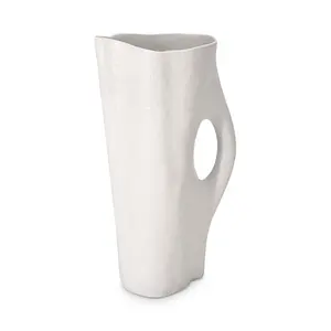L'Objet Timna Porcelain Pitcher, Stone - White