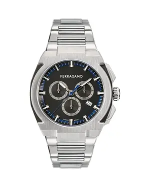 FERRAGAMO Edge Chrono Chronograph, 43mm - Black/silver