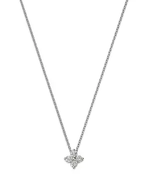 Bloomingdale'S Diamond Flower Pendant Necklace - White