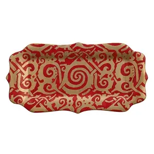 L'Objet Fortuny Maori Rectangular Platter, Medium - Red