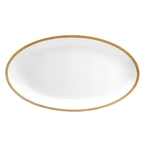L'Objet Soie Tresse Gold Oval Platter, Large Gold