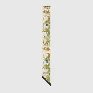Gucci Printed Silk Ribbon Silk - White