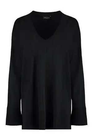 ROBERTO COLLINA Merino Wool Crew Neck Sweater - Black