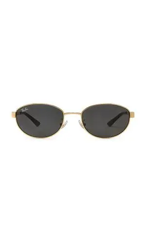 Ray-ban Oval Sunglasses Black & Gold