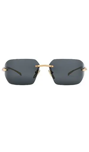 Prada Metallic Rectangle Sunglasses - Satin Yellow Gold