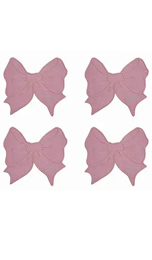 CHEFANIE Bow Cocktail Napkins Set Of 4 In Pink - N,a