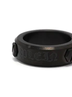 Philipp Plein Hexagon Engraved Logo Ring