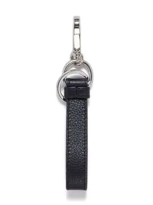 Marni Logo-embroidered Leather Keyring - Black