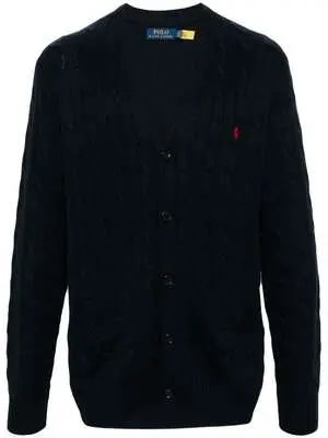 Polo Ralph Lauren Logo-embroidered Cable-knit Cardigan