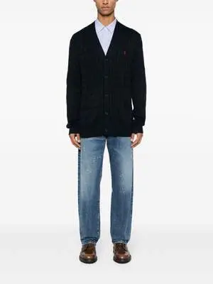 Polo Ralph Lauren Logo-embroidered Cable-knit Cardigan