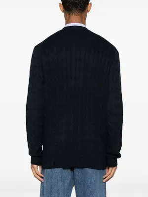 Polo Ralph Lauren Logo-embroidered Cable-knit Cardigan