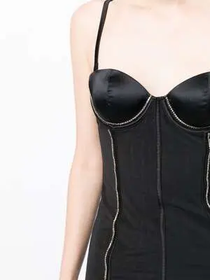 FLEUR DU MAL Brilliant Mesh Bustier Dress