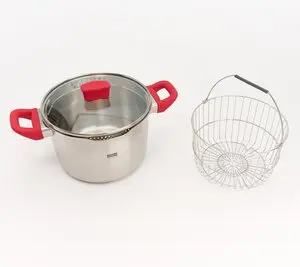 KUHN RIKON 4-quart S/s Straining Stock Pot W/ Steamer Basket - One-color