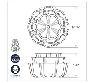 NORDICWARE Colors Tiered Bundt 3-piece Set