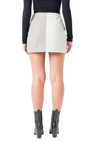 GREY LAB Colorblock Wrap Miniskirt