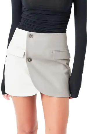GREY LAB Colorblock Wrap Miniskirt