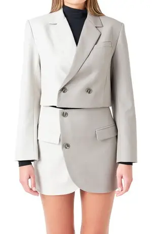 GREY LAB Colorblock Cropped Blazer