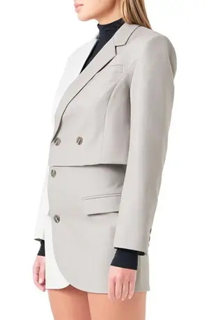 GREY LAB Colorblock Cropped Blazer