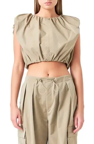 GREY LAB Sleeveless Crop T-shirt