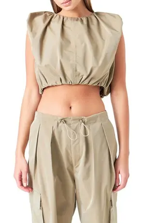 GREY LAB Sleeveless Crop T-shirt