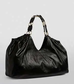 ANINE BING Leather Tote Bag With Chain Strap