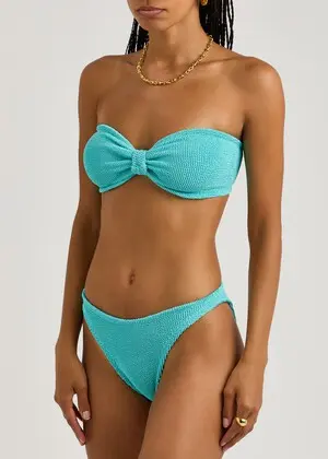 Hunza G Jean Seersucker Bandeau Bikini Set