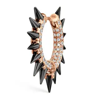 MARIA TASH Moissanite And Diamond Pavé Hoop Earring - Rose Gold