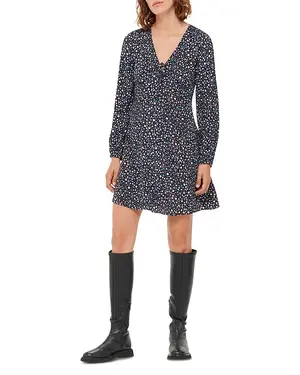 Whistles Painted Garden Fit And Flare Dress - Black/multi