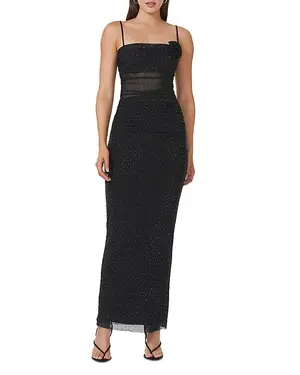 AFRM Jennan Rhinestone Illusion Maxi Dress