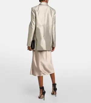 JOSEPH Chapone Metallic Oversized Blazer - Silver