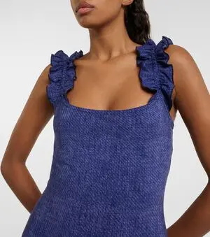 KARLA COLLETTO Nori Ruffled Swimsuit - Blue