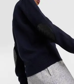 Bottega Veneta Cashmere And Leather Sweater - Blue
