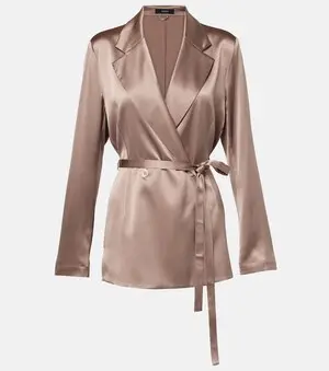JOSEPH Joubert Silk Satin Jacket - Neutrals