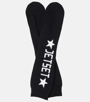 JETSET Logo Virgin Wool Mittens