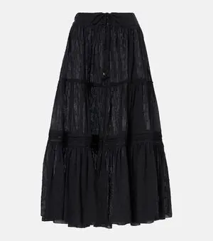 Poupette St Barth Brie Cotton-blend Midi Skirt