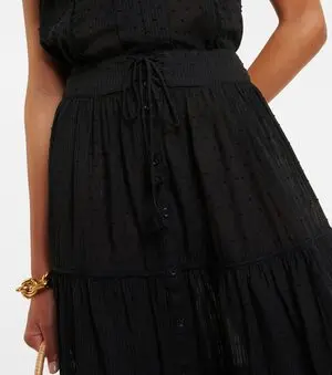 Poupette St Barth Brie Cotton-blend Midi Skirt