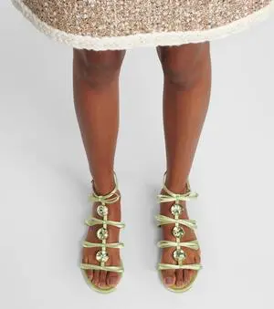 Giambattista Valli Embellished Satin Sandals