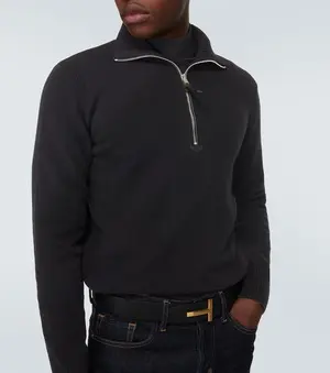 TOM FORD Wool And Cashmere-blend Half-zip Sweater