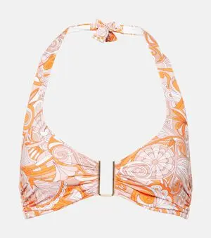 Melissa Odabash Colombia Printed Bikini Top - Orange